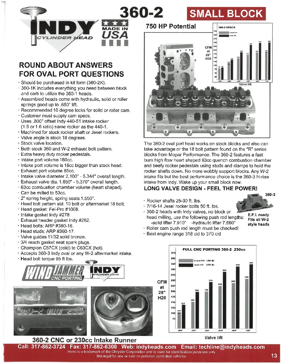 360-2 Assembled Heads- Oval Port - Indy Cylinder Head
