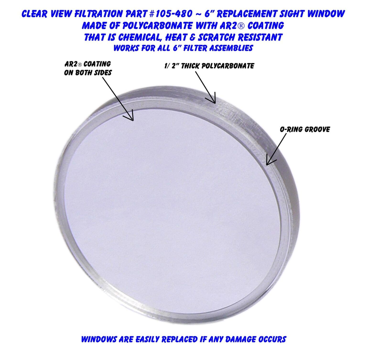 Clear View Filtration See Through Oil Filter Sight Windows 105-480 ...